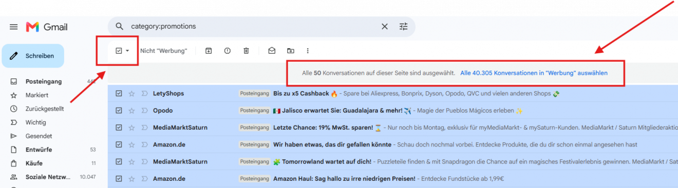 Tausende Gmail Werbung Mails mit einem Klick löschen? Dieser Gmail ...